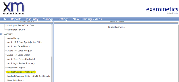 Examinetics Report Portal