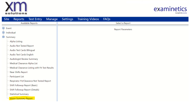 Examinetics Report Portal